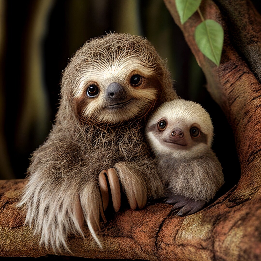 Sloths, Nursery Wall Pictures, Sloths Cuddling, Cute Sloths, Poster ...