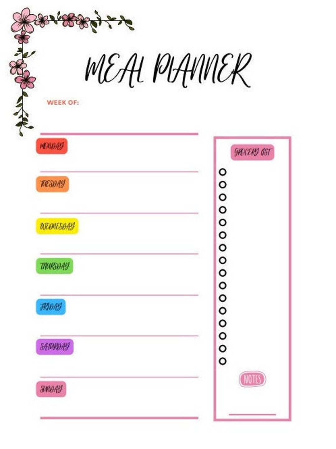 Weekly Meal Planner Bundle Etsy