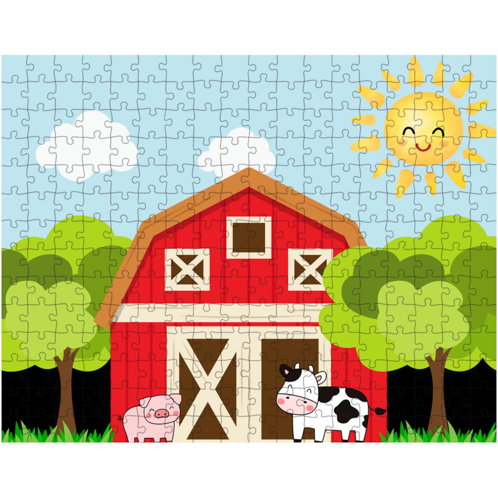 Farm Animal Fun Puzzle for Kids Barnyard Birthday Party Gift Toddler ...