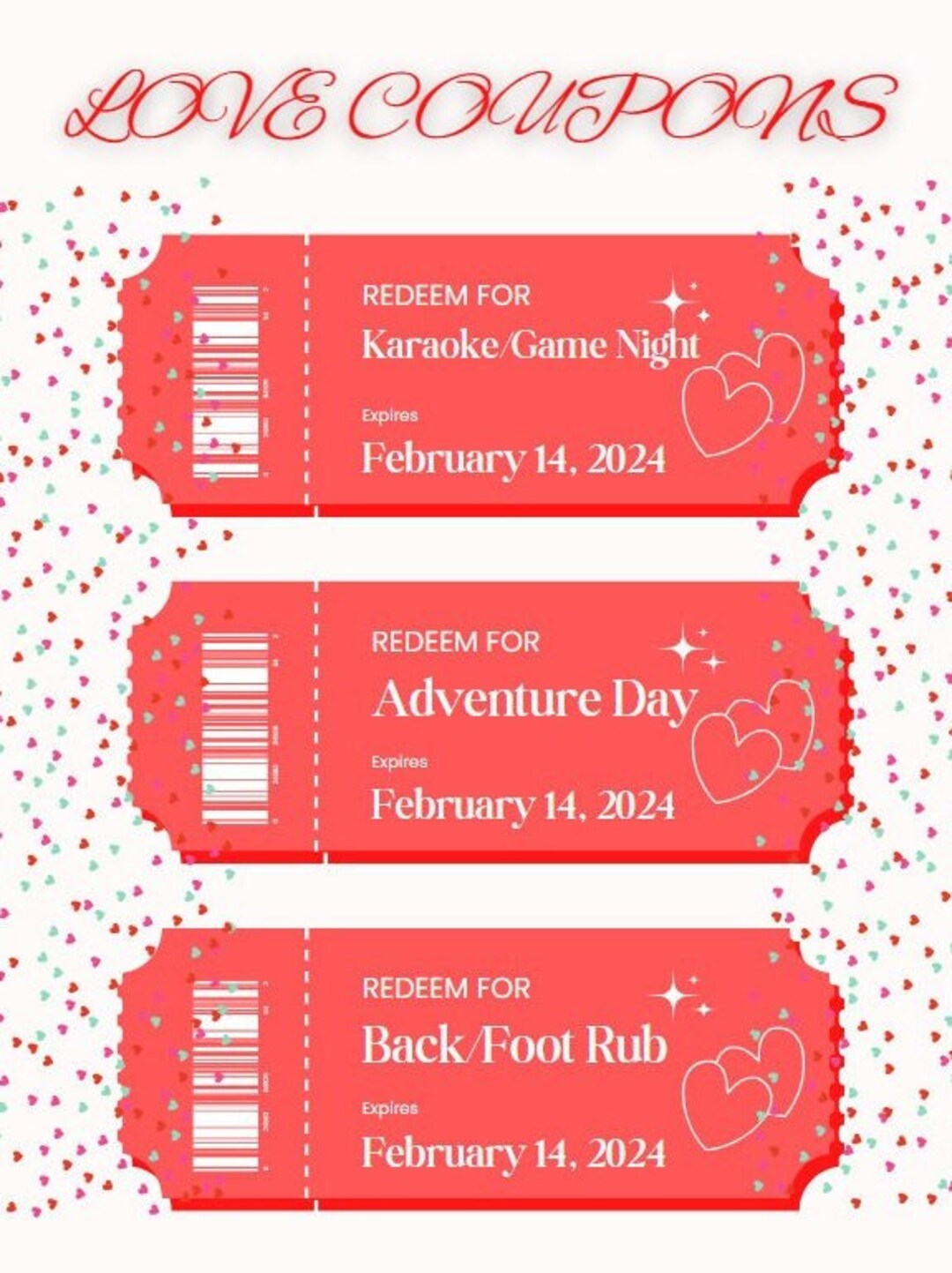 Valentines Day Love Coupons - Etsy