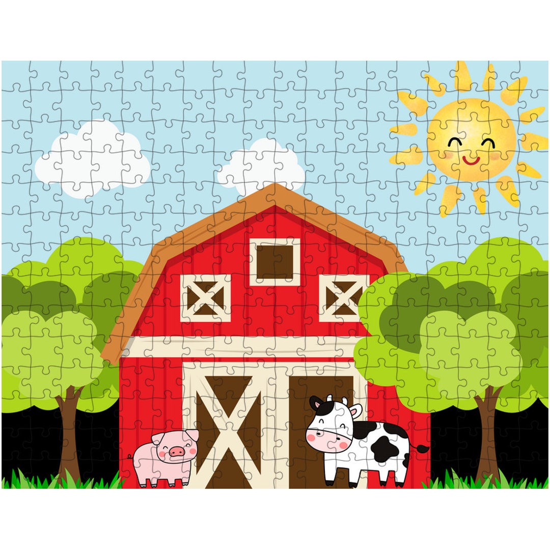 Farm Animal Fun Puzzle for Kids Barnyard Birthday Party Gift Toddler ...