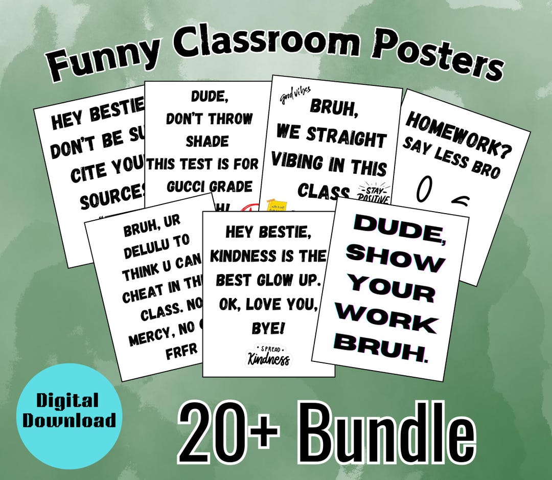 Funny Clasroom Decor, Slang Sign, Funny Math Prints, English Gramar ...