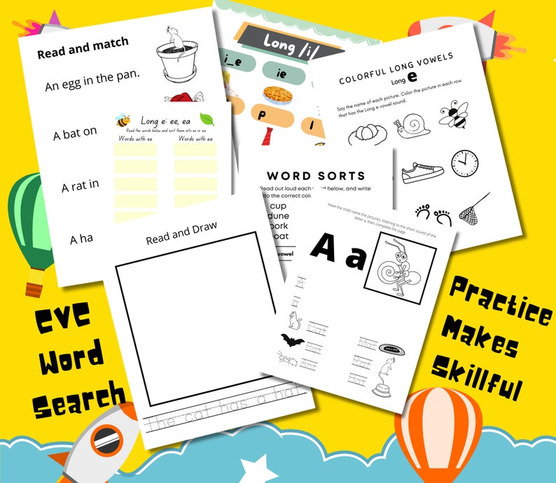 CVC Words, Short and Long Vowels, Spelling and Writing Practice ...