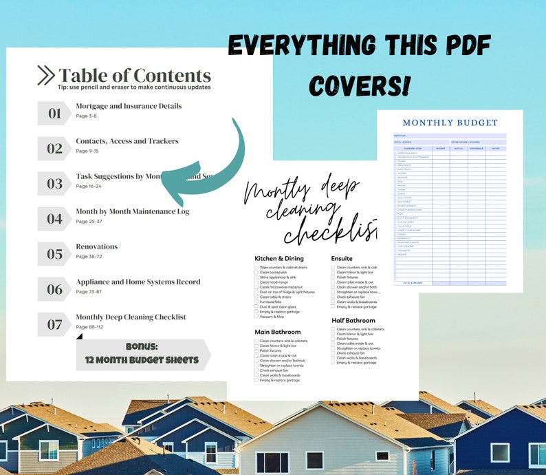 Home Maintenance Planner Manual, Household Improvement, House ...