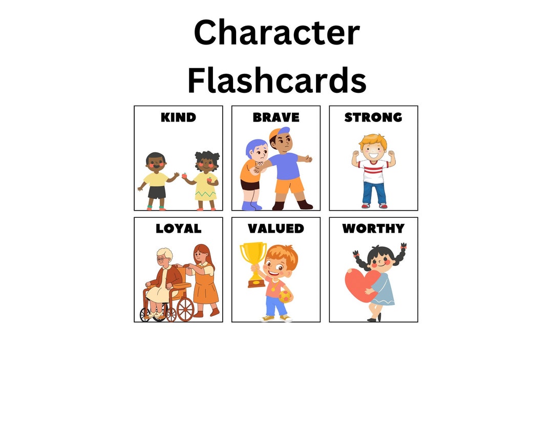 Good Behavioral Character Flashcards for Kids Early Learning and ...