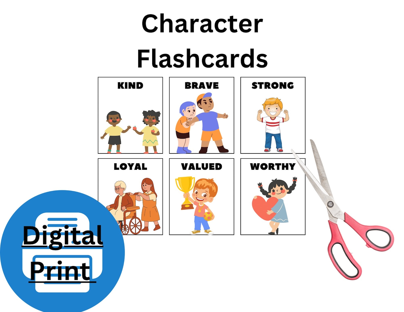 Good Behavioral Character Flashcards for Kids Early Learning - Etsy