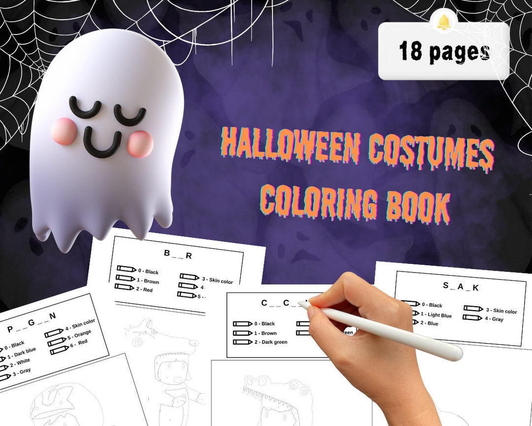 Halloween Coloring Book Costumes Coloring Pages for Kids Book - Etsy