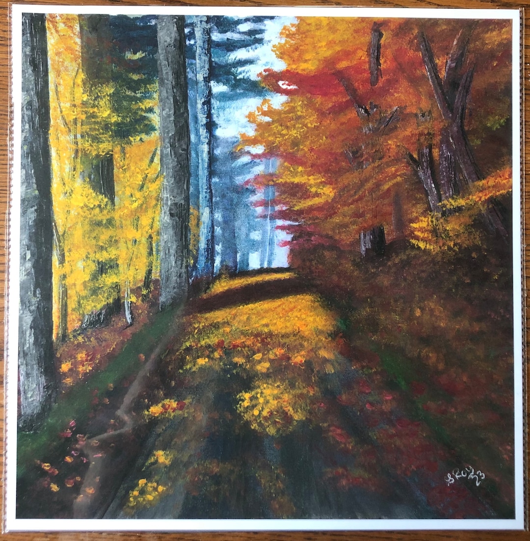 Fall’s Forest-fall Forest Pathway Art-fall’s Forest Pathway Painting ...