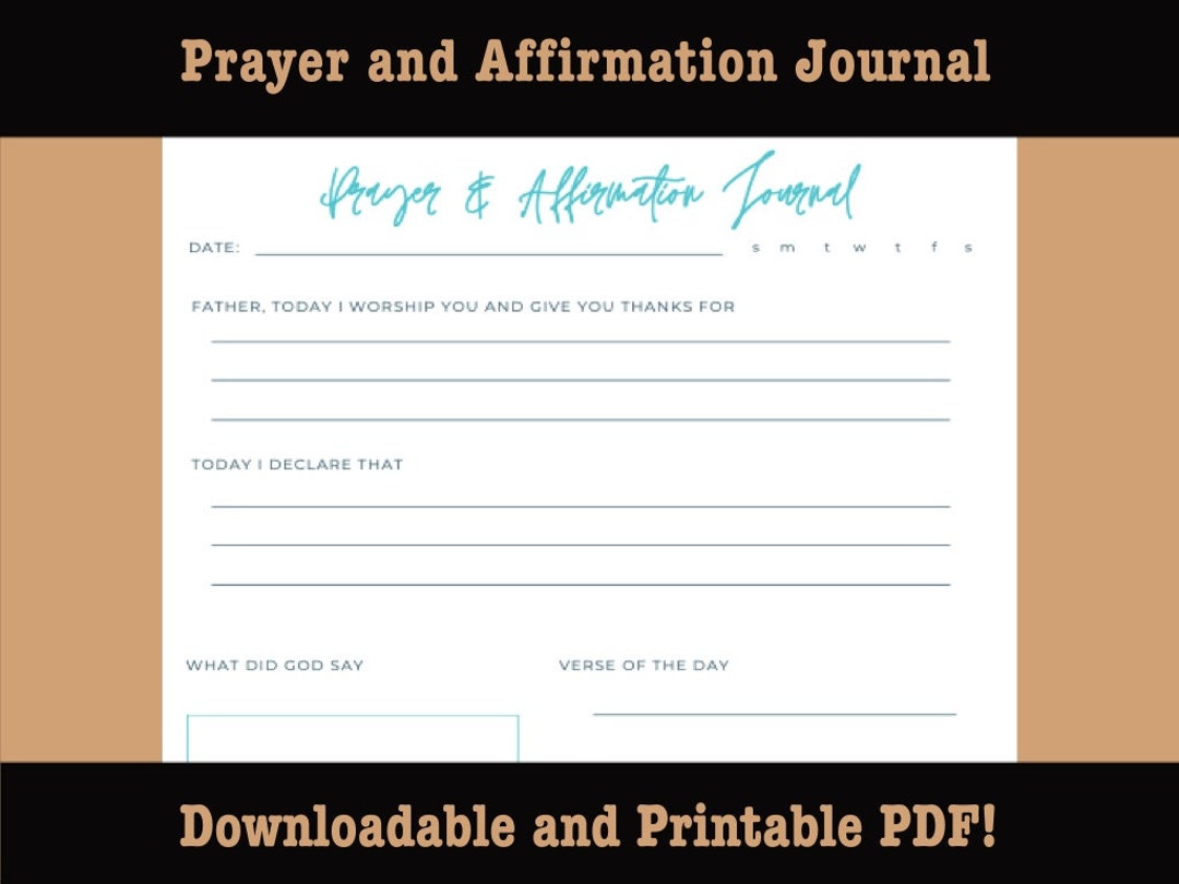 Daily Prayer and Affirmation Journal | Devotional | Prayer Journal ...