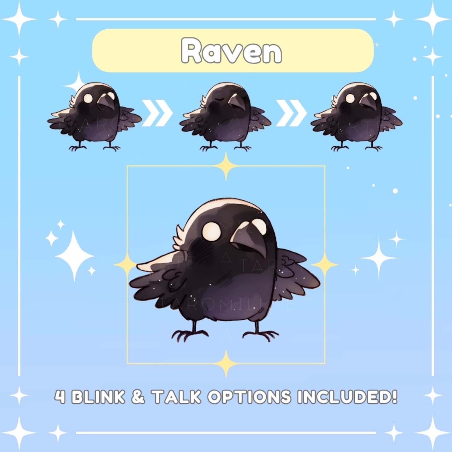 Pngtuber Raven / Spooky Raven / Chibi Raven / Streaming on Twitch/ Dark ...