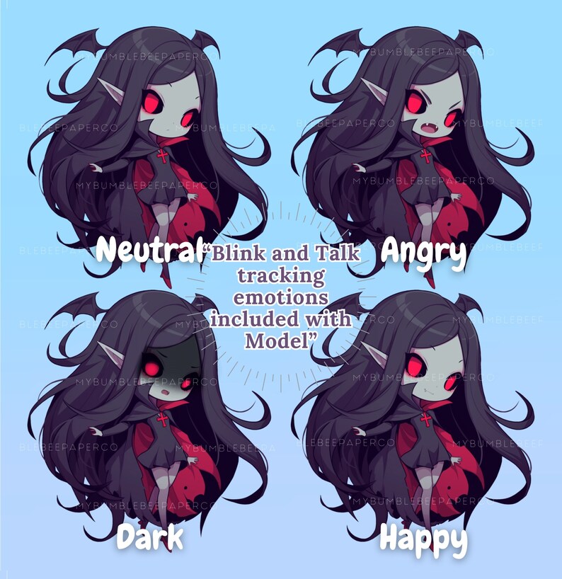 Pngtuber , Stream Pet Spooky Chibi Vampire / Flying Bat Girl , Stream ...