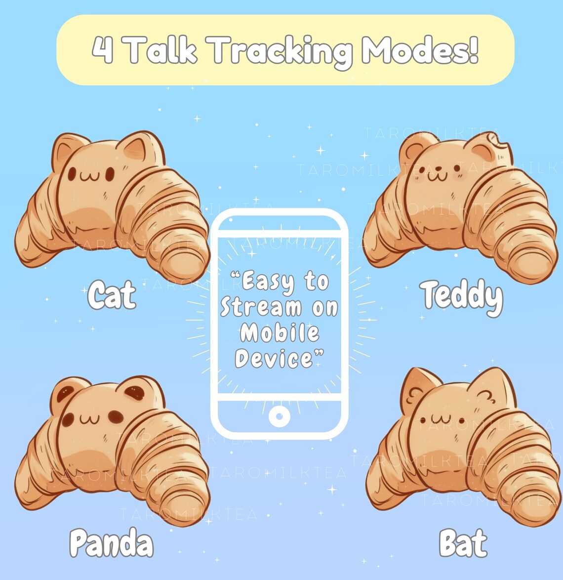 Pngtuber Food / Cozy Chibi Croissant Cat for Streaming / Twitch / Make ...