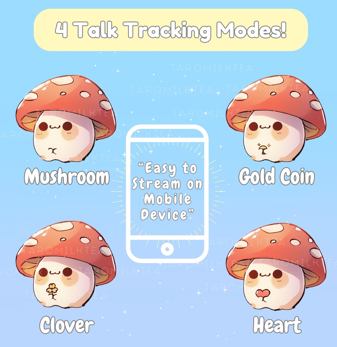 Pngtuber Mushroom / Cute Stream Pet / Kawaii Chibi / Cozy Mushroom ...