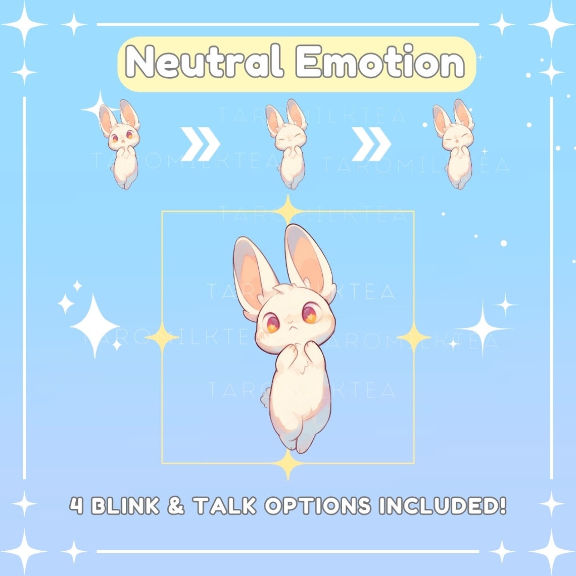 Pngtuber Bunny , Stream Pet / Cute Chibi Bunny / White Rabbit , Stream ...