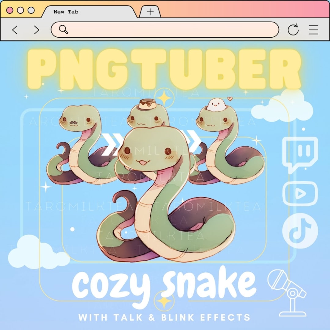 Pngtuber Snake , Stream Pet / Cute Chibi Snake / Serpent , Stream on ...