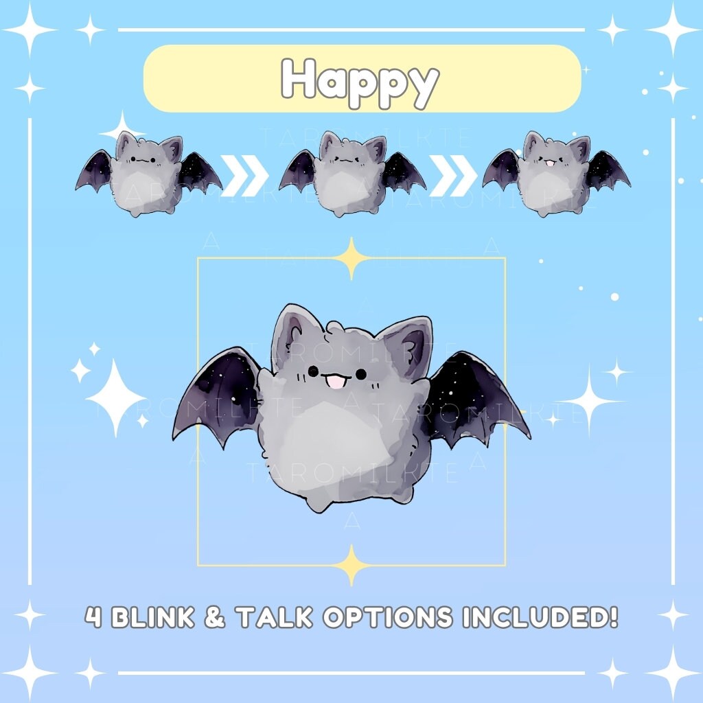 Pngtuber Bat , Stream Pet / Cute Chibi Bat / Spooky Bat , Stream on ...