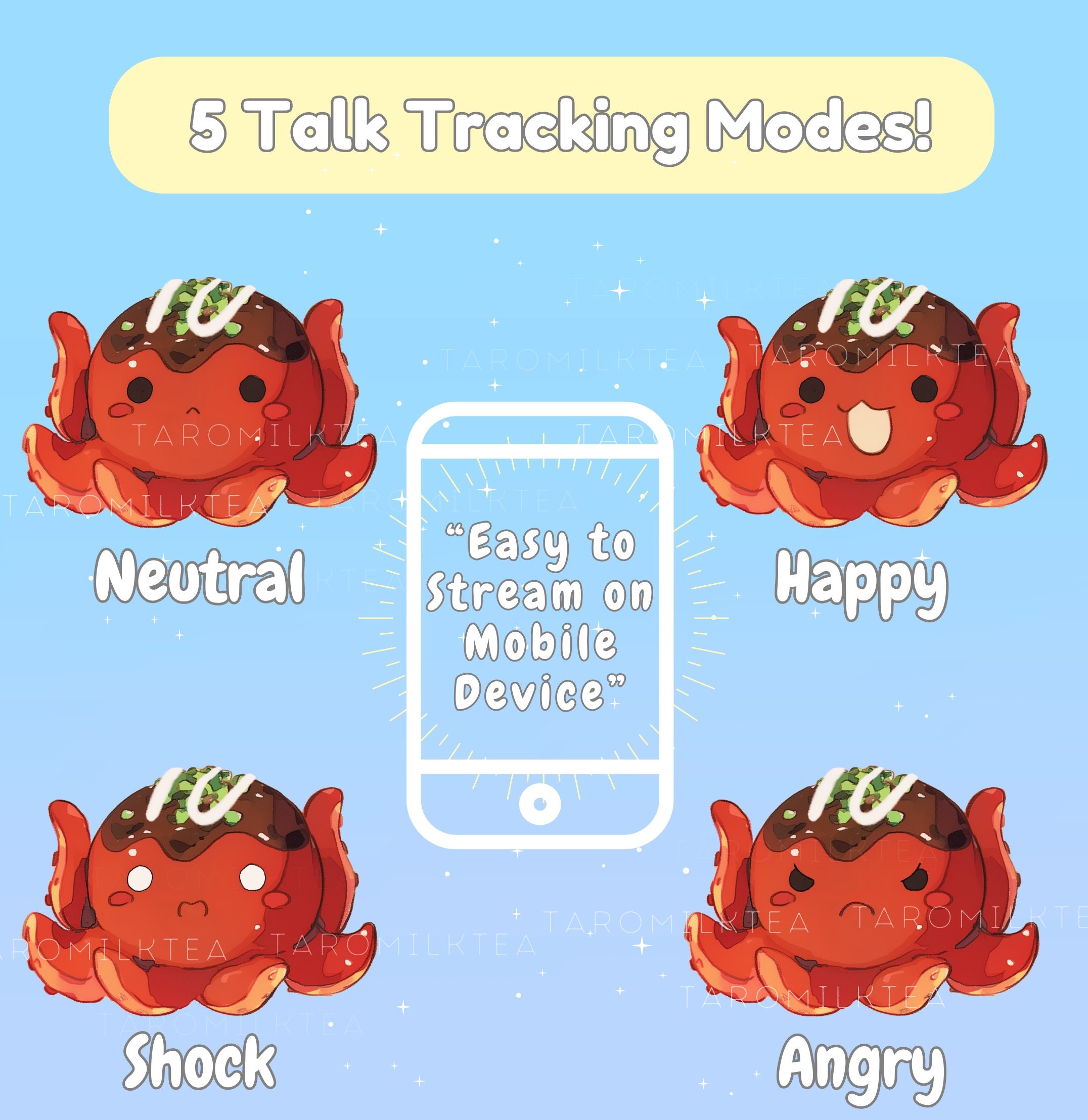 Pngtuber Food / Cozy Chibi Octopus for Streaming / Twitch / Make ...