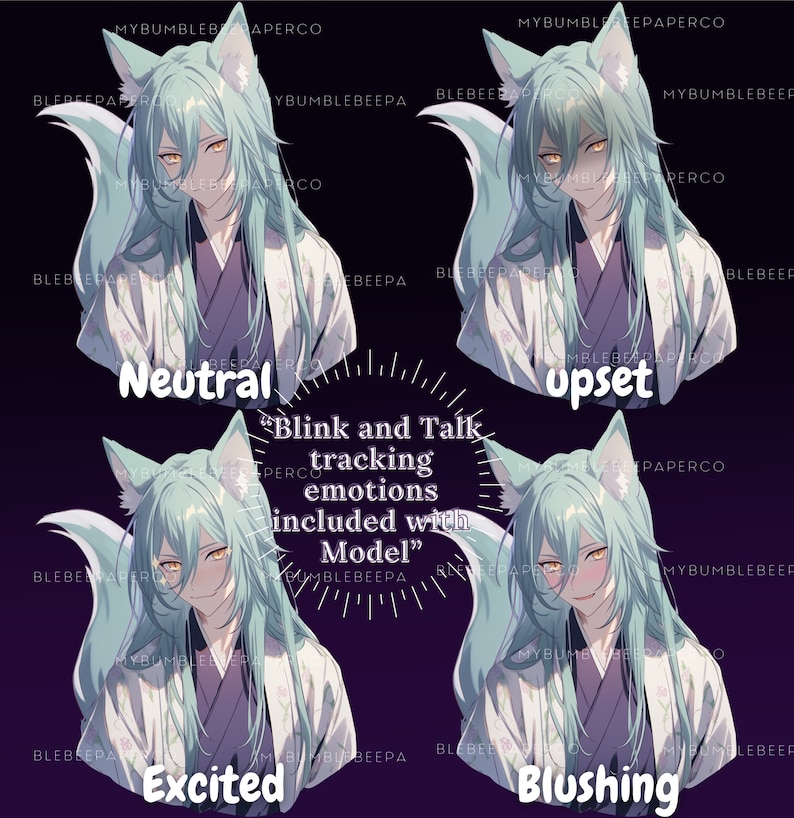 Pngtuber Model, Male Fox Demon for Streaming on Twitch Tiktok Youtube ...