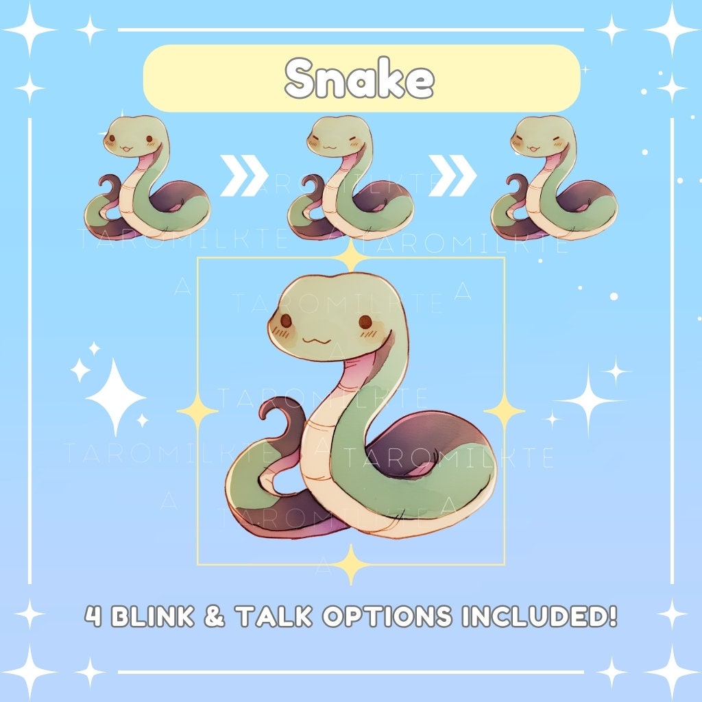 Pngtuber Snake , Stream Pet / Cute Chibi Snake / Serpent , Stream on ...