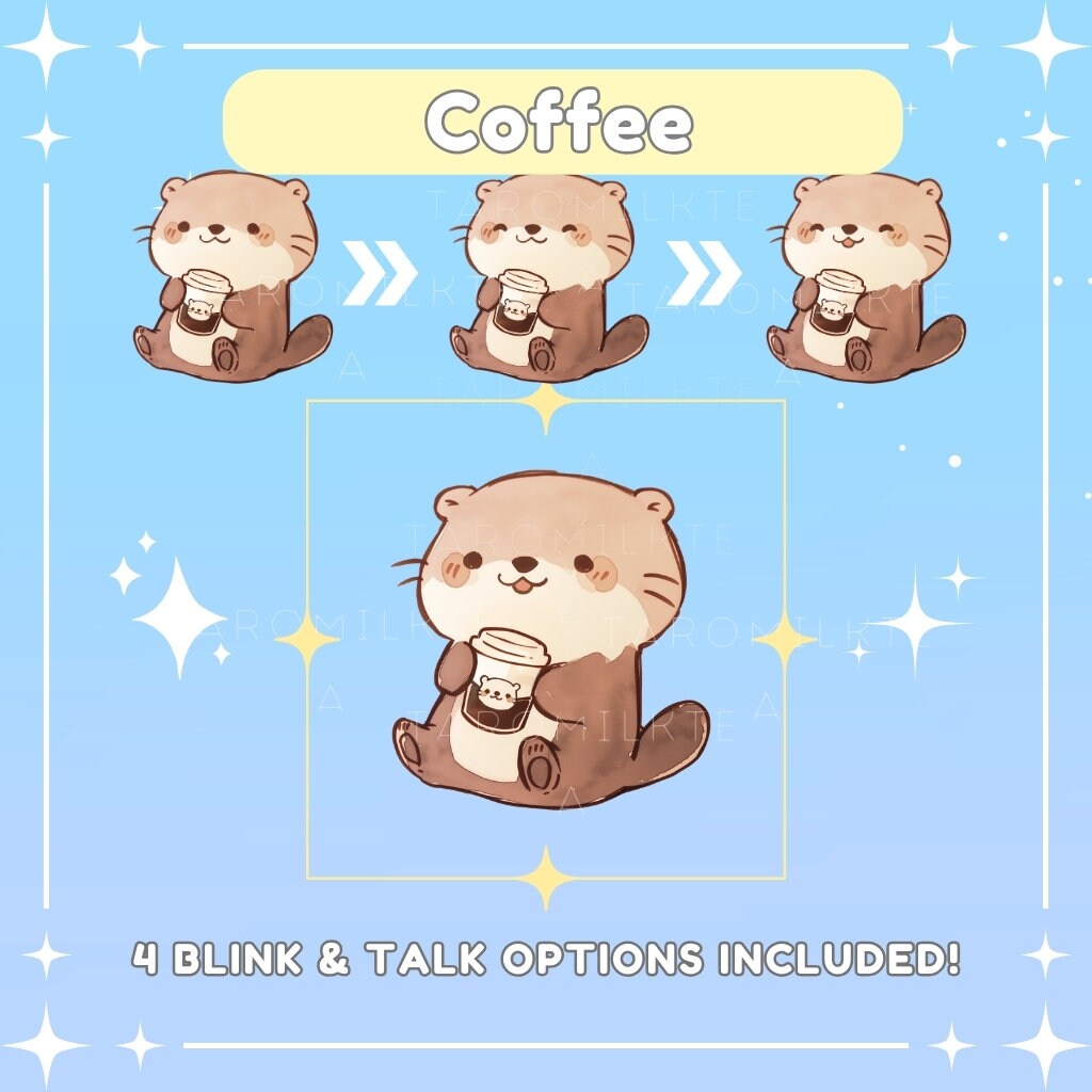 Pngtuber Otter / Cozy Chibi Sea Otter for Streaming / Twitch / Make ...