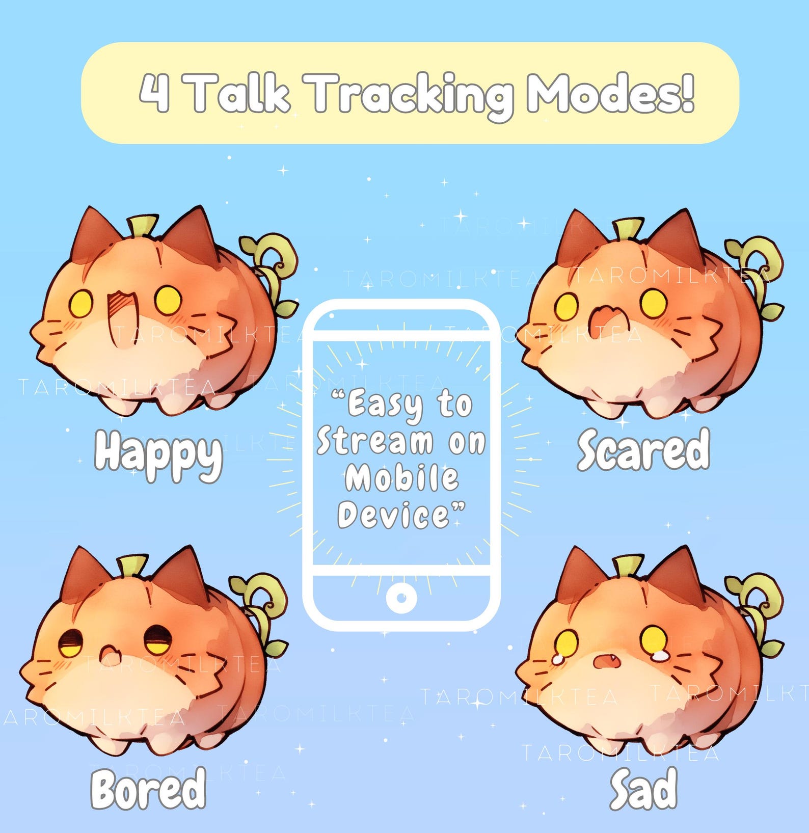 Pngtuber Pumpkin Cat , Stream Pet / Cute Chibi Cat / Spooky Cat ...