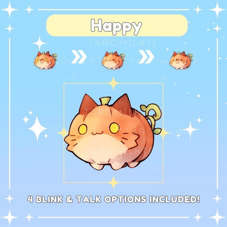 Pngtuber Pumpkin Cat , Stream Pet / Cute Chibi Cat / Spooky Cat ...