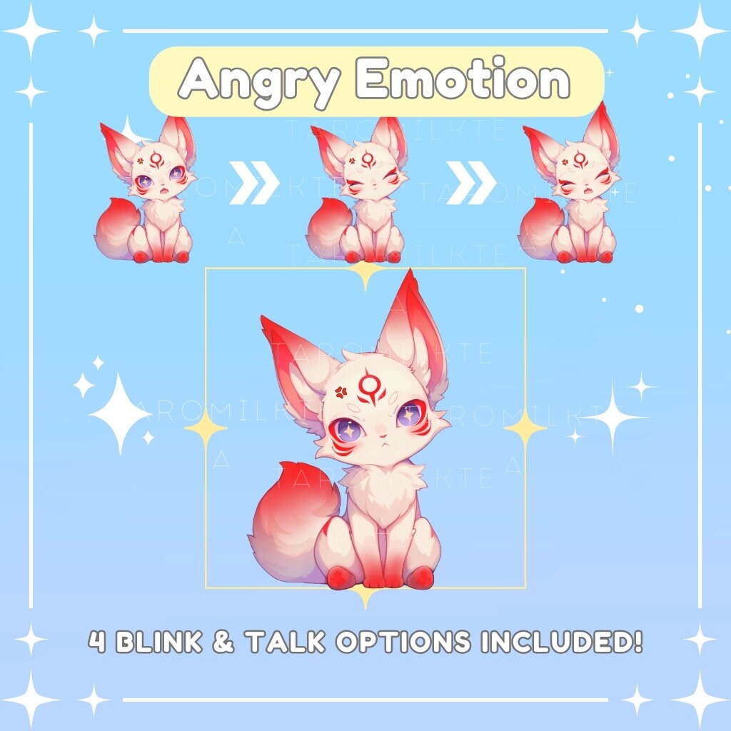 Pngtuber , Kitsune Fox for Streaming on Twitch Tiktok Youtube/ Fox ...