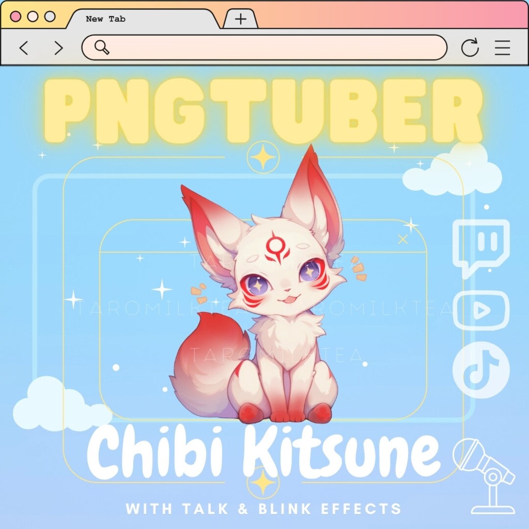 Pngtuber , Kitsune Fox for Streaming on Twitch Tiktok Youtube/ Fox ...