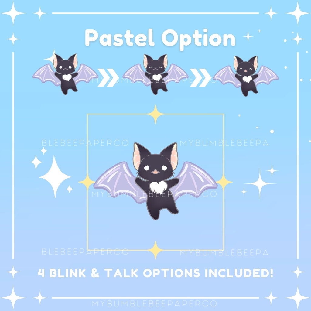 Pngtuber Bat / Spooky Bat / Chibi Cozy Bat / Streaming on Twitch Tiktok ...