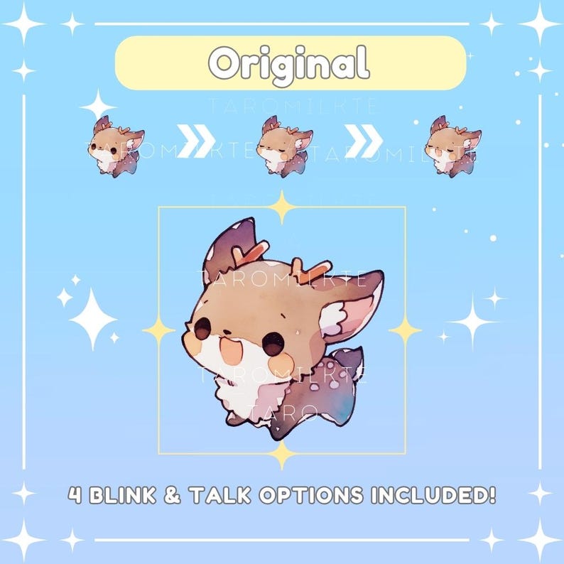 Pngtuber Chibi Fawn , Stream Pet / Cute Cottage Core Fawn / Reindeer ...
