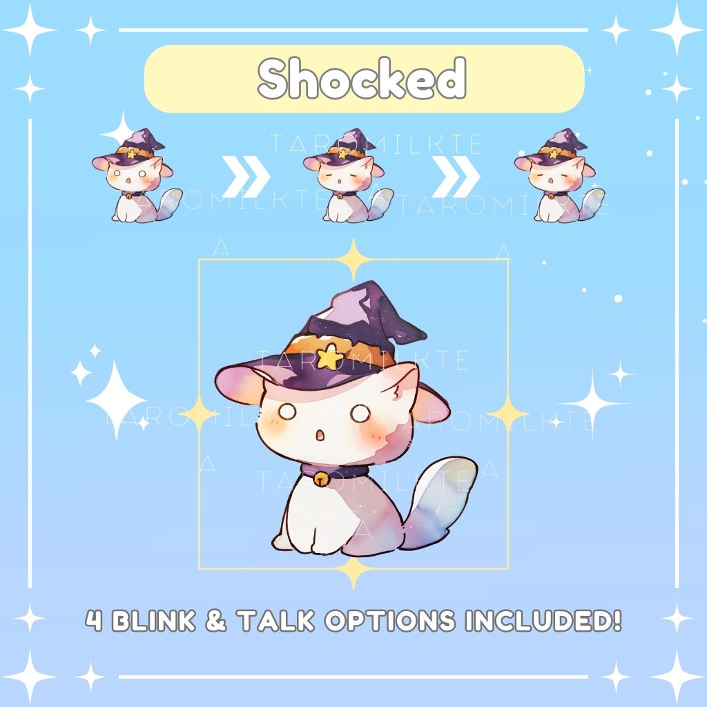 Pngtuber Witch Cat , Stream Pet / Cute Chibi Cat / Spooky Cat , Stream ...