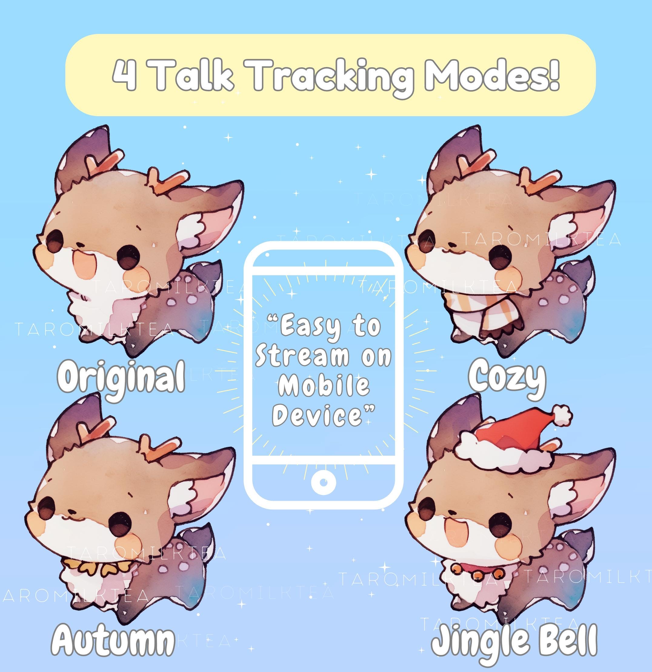 Pngtuber Chibi Fawn , Stream Pet / Cute Cottage Core Fawn / Reindeer ...