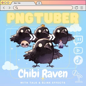 Pngtuber Raven / Spooky Raven / Chibi Raven / Streaming on Twitch/ Dark ...