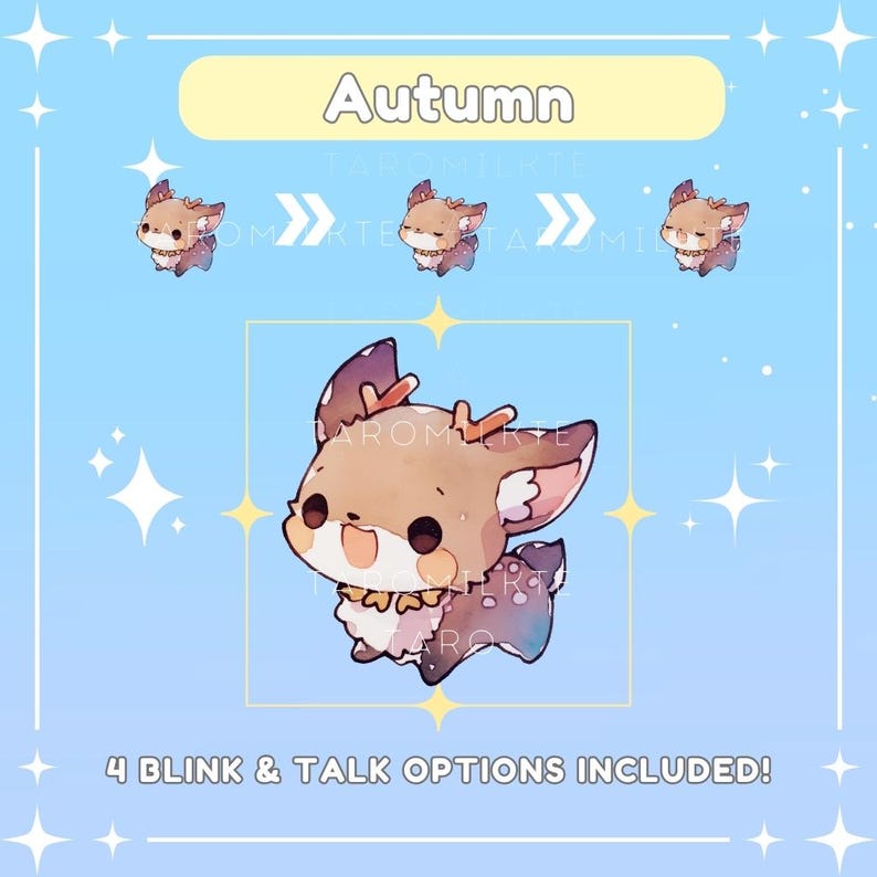 Pngtuber Chibi Fawn , Stream Pet / Cute Cottage Core Fawn / Reindeer ...