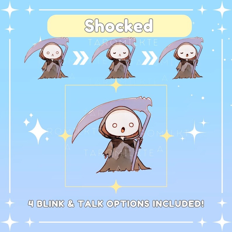 Pngtuber Skeleton , Stream Pet / Cute Chibi Skull / Spooky Grim Reaper ...