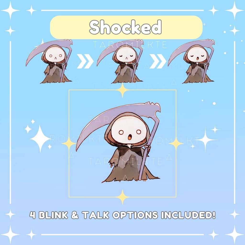 Pngtuber Skeleton , Stream Pet / Cute Chibi Skull / Spooky Grim Reaper ...