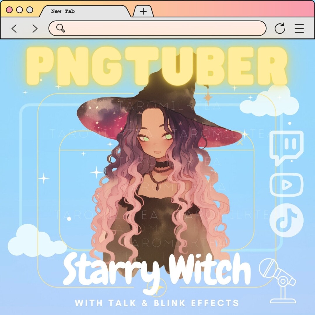 Pngtuber Witch , Model for Streaming on Twitch / Youtube / Make Unique ...