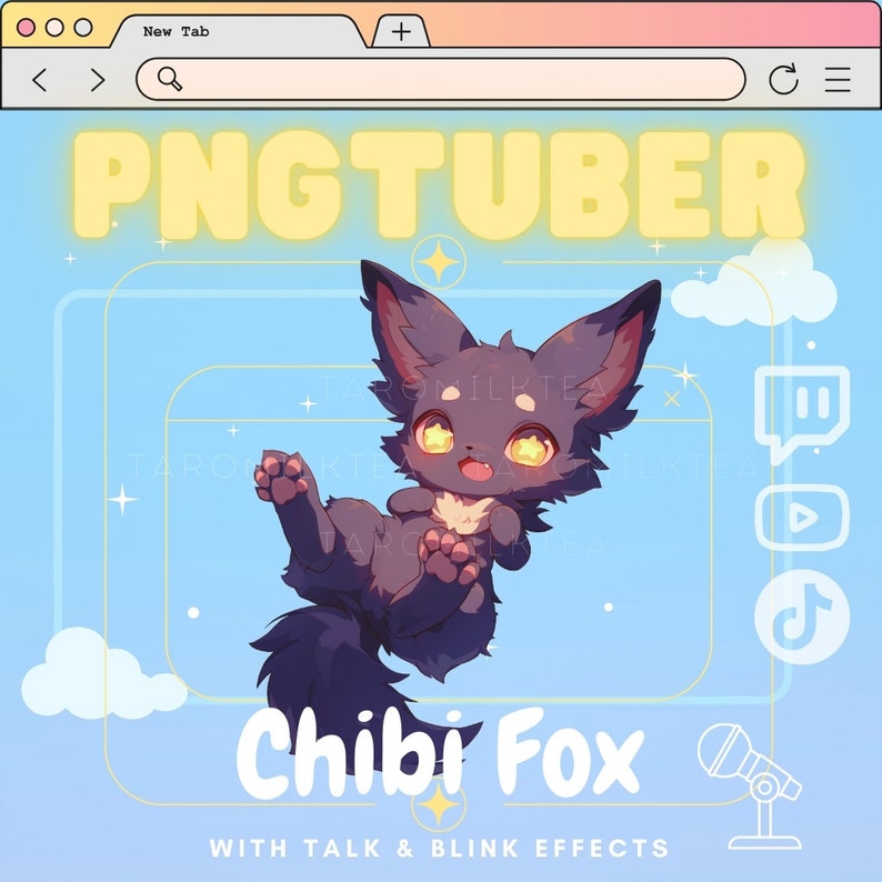 Pngtuber Fox , Stream Pet Kawaii Chibi Fox / Anime Fox Pup , Stream on ...