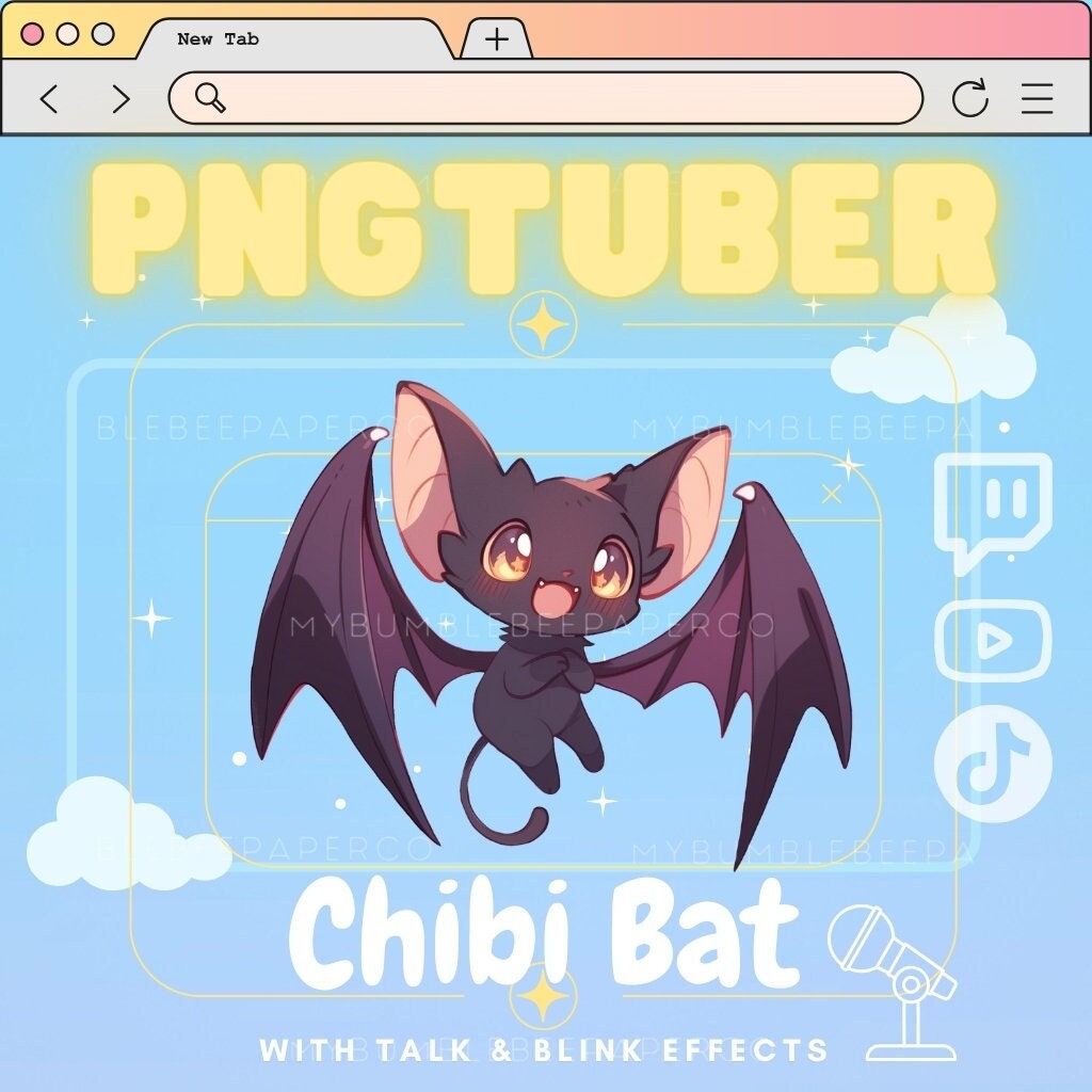 Pngtuber , Stream Pet Kawaii Chibi Bat / Flying Vampire, Stream Live on ...