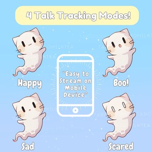 Pngtuber Cat Ghost , Stream Pet / Cute Chibi Cat / Spooky Cat , Stream ...