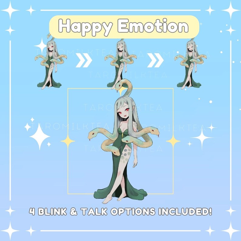 Pngtuber / Stream Pet / Spooky Chibi Medusa / Serpent Girl , Stream ...