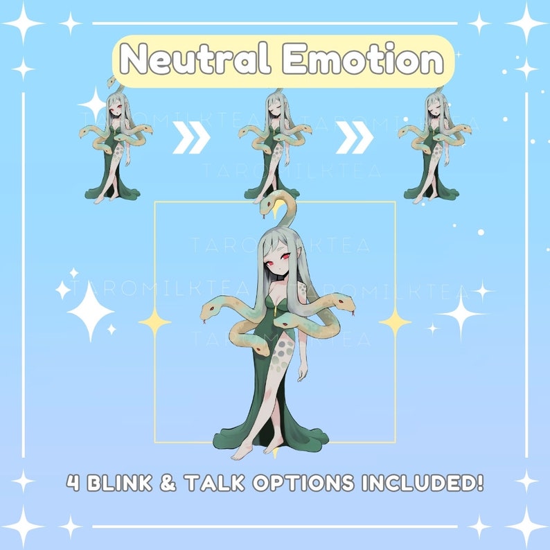 Pngtuber / Stream Pet / Spooky Chibi Medusa / Serpent Girl , Stream ...