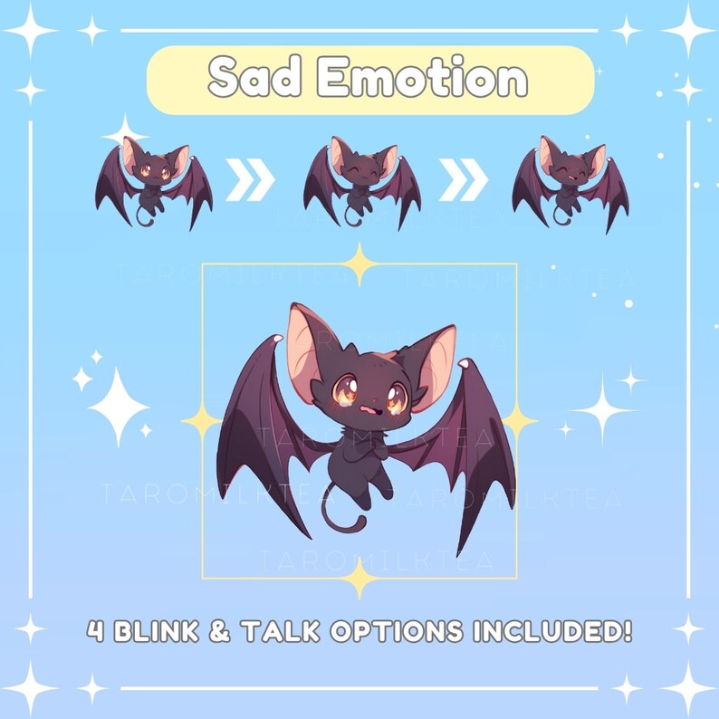 Pngtuber , Stream Pet Kawaii Chibi Bat / Flying Vampire, Stream Live on ...