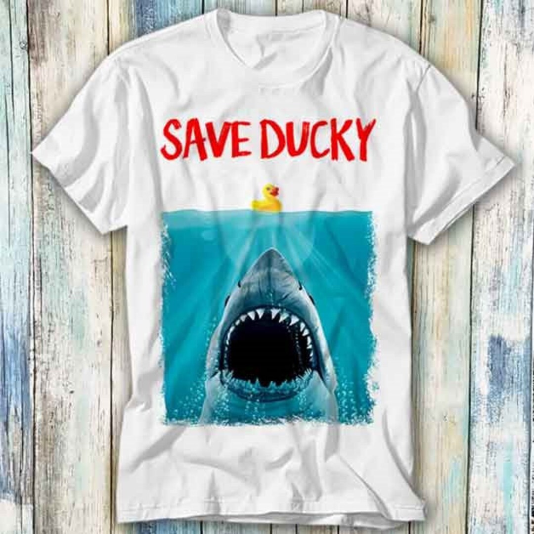 Save Ducky Jaws Parody Meme Funny Style Cult Movie T Shirt Meme Gift ...