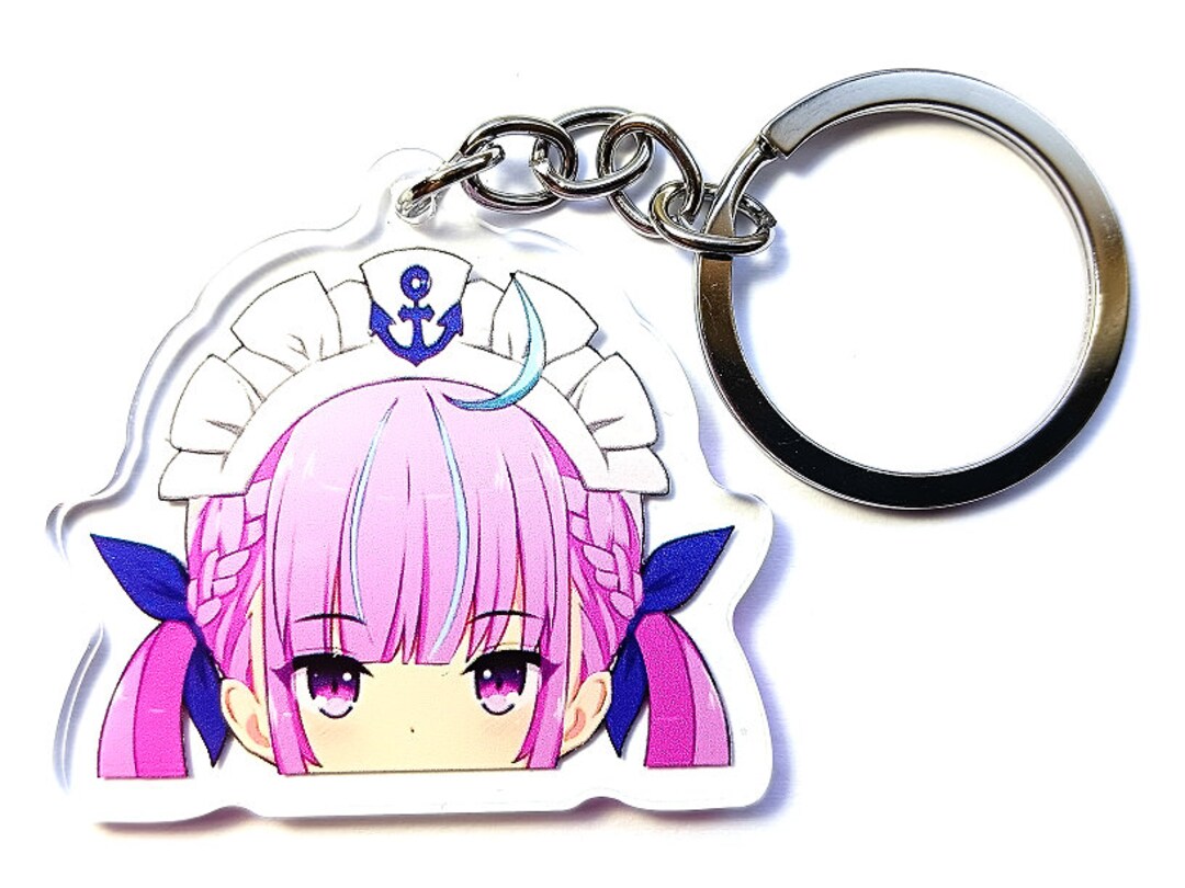 Minato Aqua (peeker) High Quality Anime Acrylic Charm Keychain - Etsy
