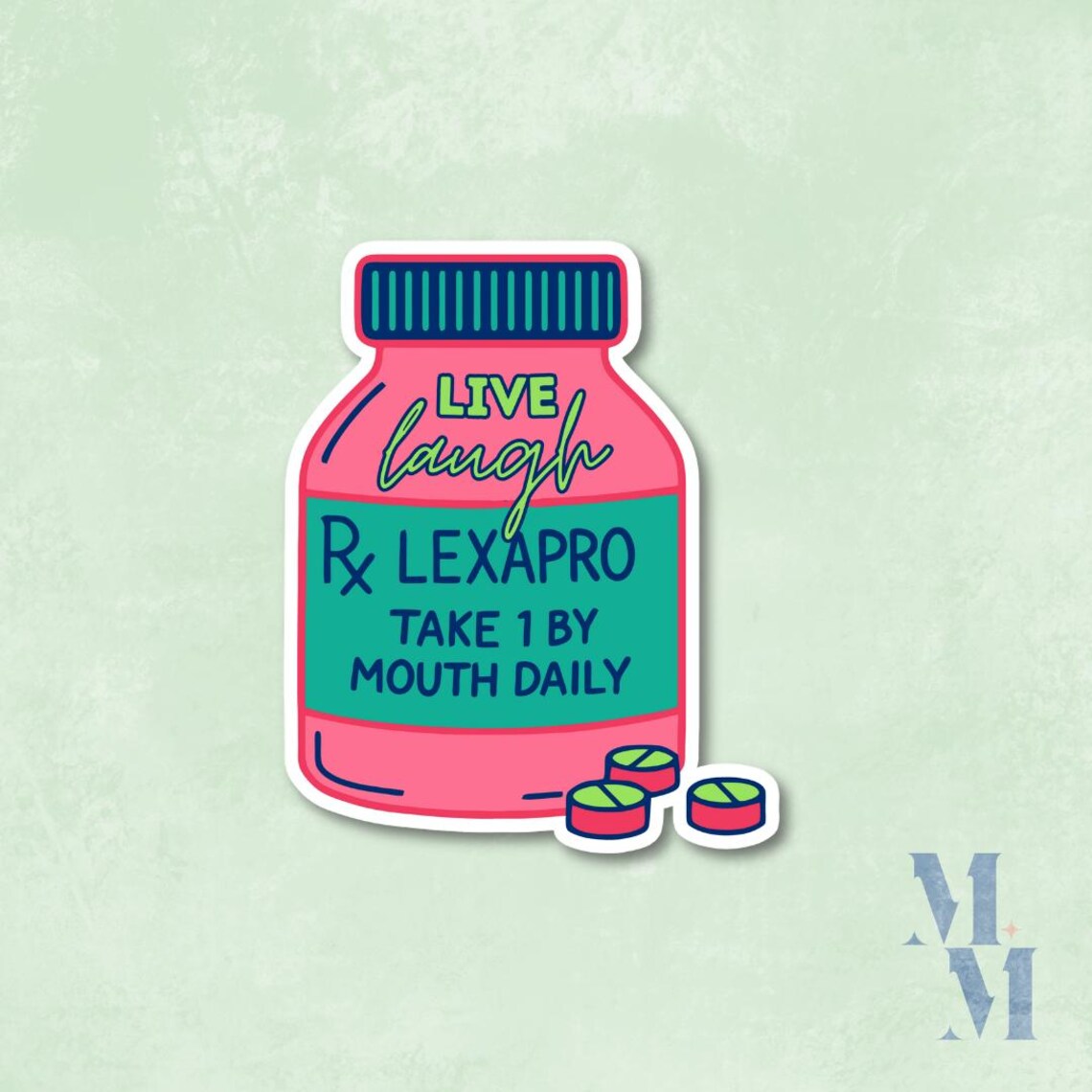 Holographic "live, Laugh, Lexapro" Waterproof Vinyl Sticker - Etsy