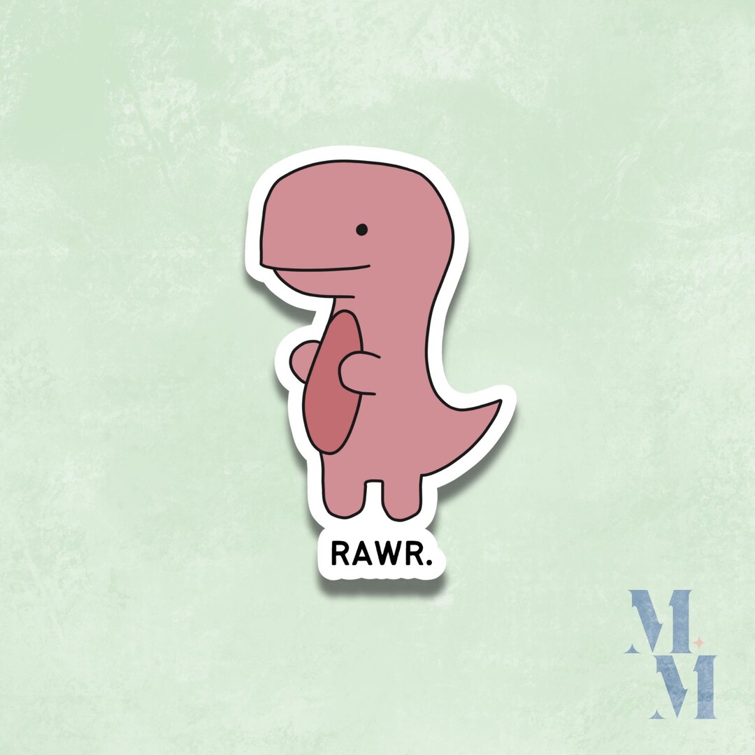 Cute Dinosaur Vinyl Sticker | Rawr Sticker - Etsy