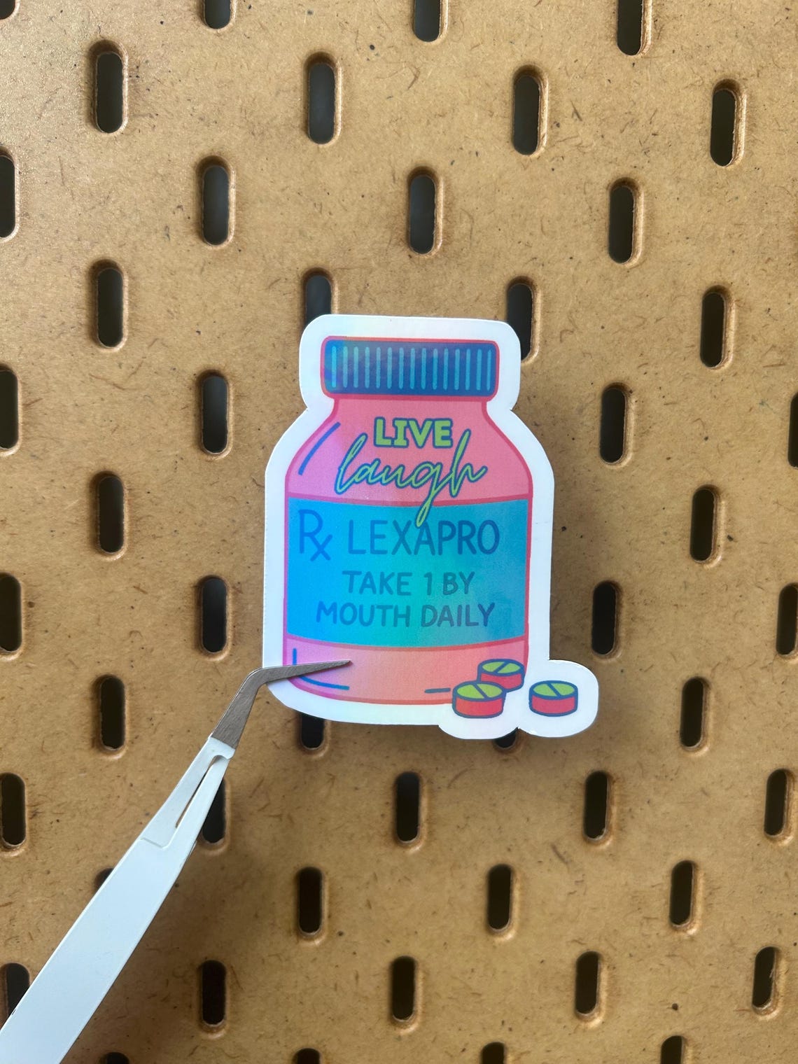 Holographic "live, Laugh, Lexapro" Waterproof Vinyl Sticker - Etsy