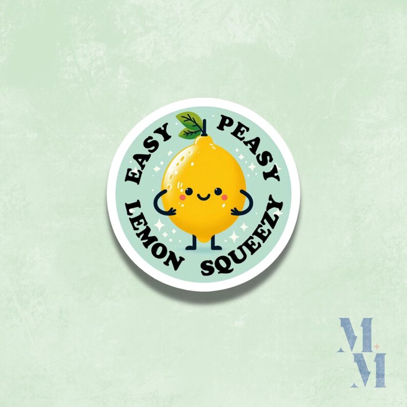 Easy Peasy Lemon Squeezy Waterproof Vinyl Sticker - Etsy