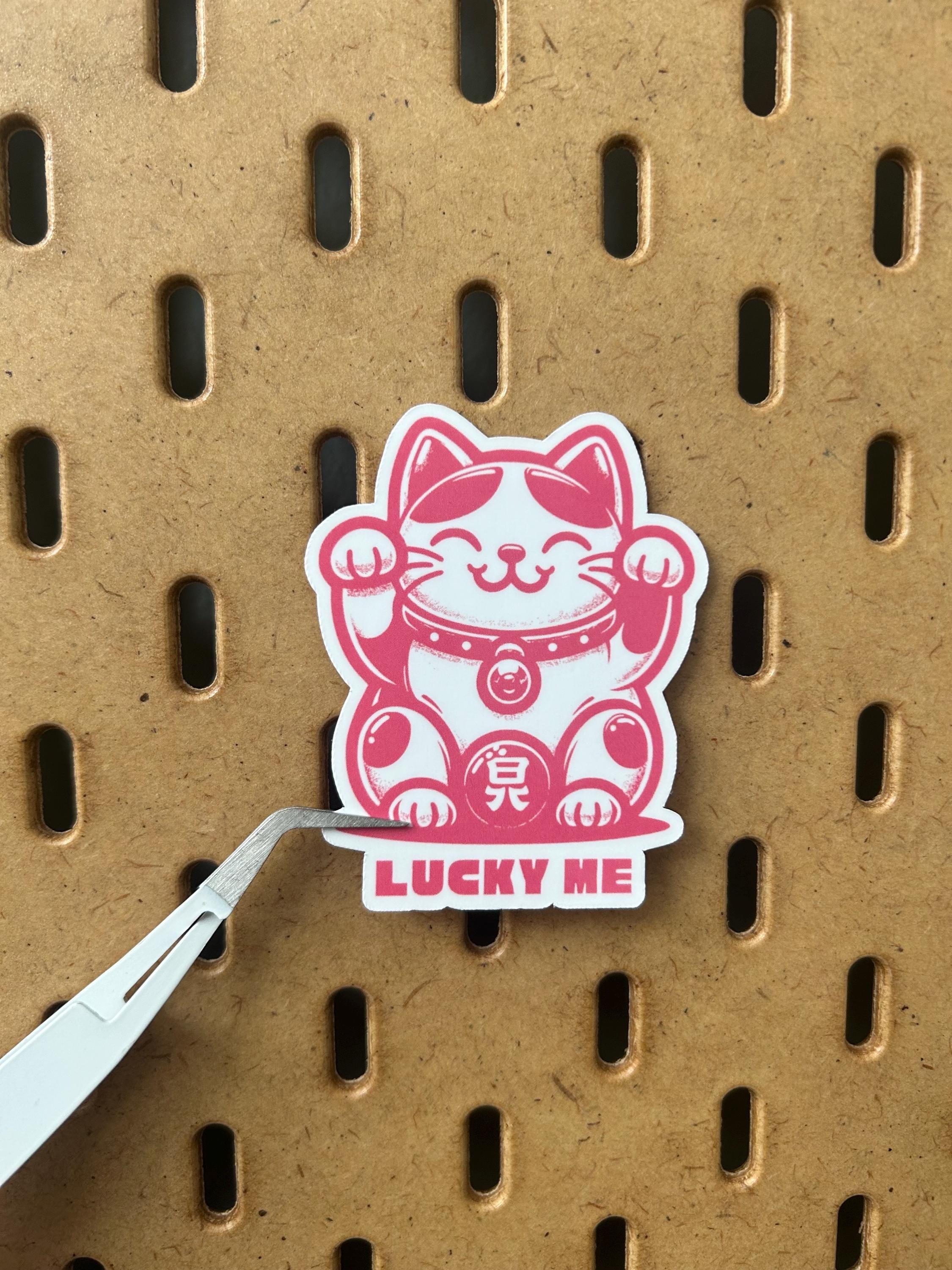 Lucky Cat Waterproof Vinyl Sticker: "lucky Me" - Etsy